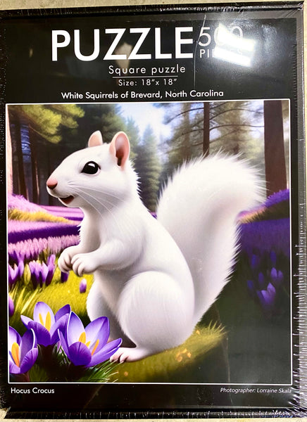 Puzzle - For Adults - Crocus Squirrel - 18" x 18" - 500 Pieces – White ...